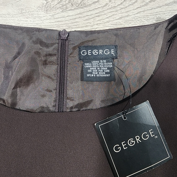 George | Dresses | Nwt George Elegant Chiffon Midi Dress Brown | Poshmark